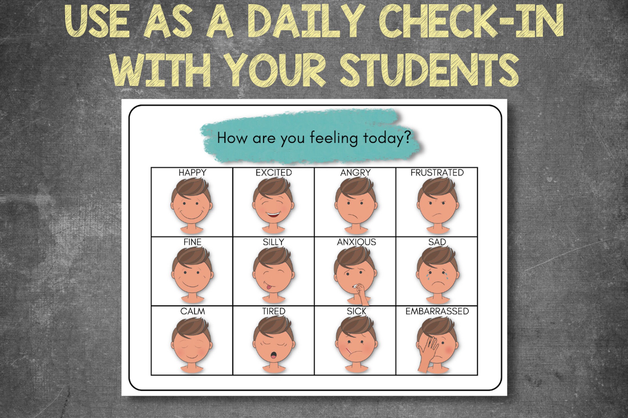 How Do You Feel Today? Emotion Boards, Daily Feeling Check-in, Visual ...