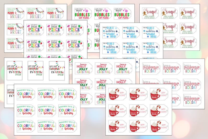 Editable Christmas Gift Tags, Student Holiday Favors (PDF) - Etsy