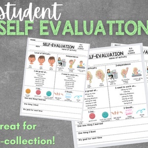 Student Self-evaluation Form - Etsy