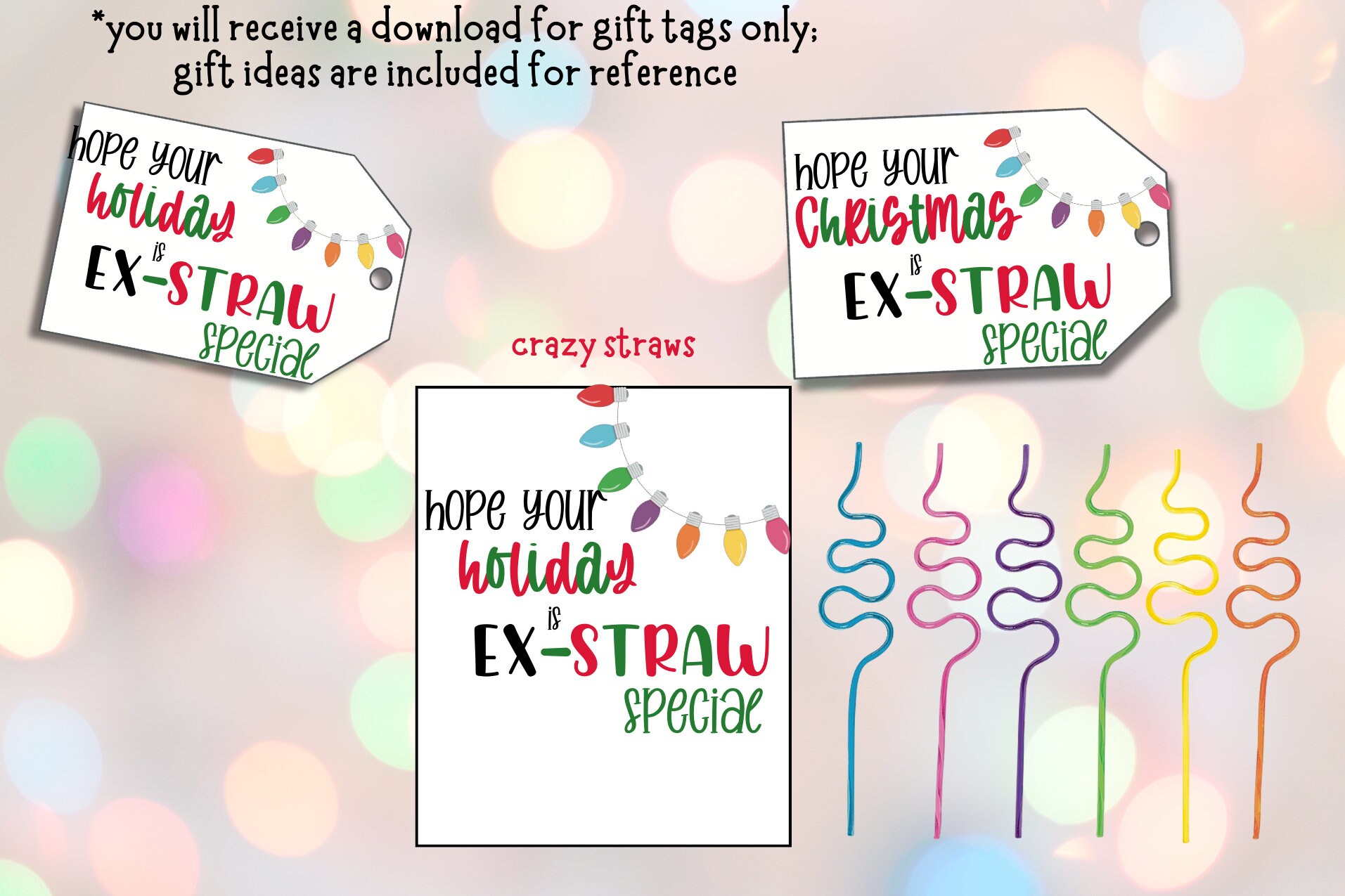 Editable Christmas Gift Tags, Student Holiday Favors (PDF) - Etsy