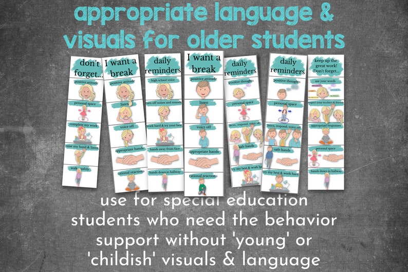 Classroom Behavior Desk Strips, Special Education, Positive ...