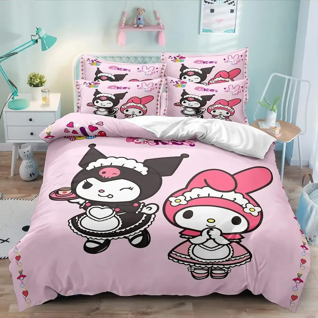 My Melody and Kuromi Duvet Kawaii Cartoon Bedding Set Twin - Etsy
