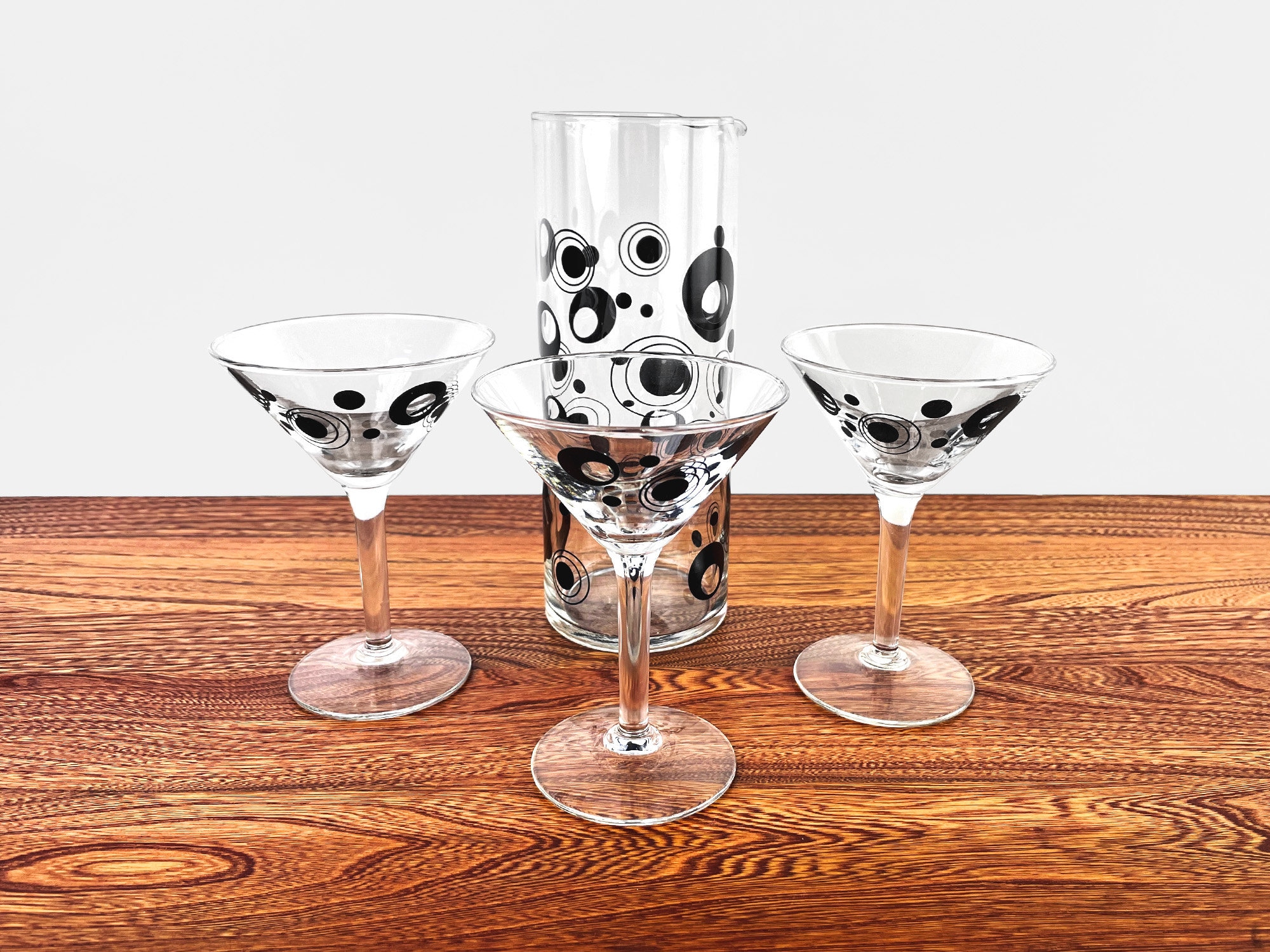 Mid Century Martini Set, Mod Style With Pitcher and Three Martini ...