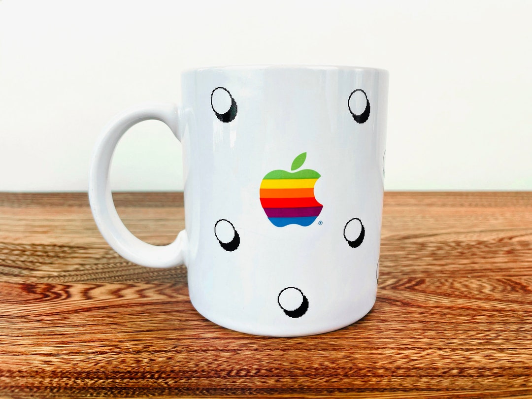 Vintage Apple Computers Rainbow Logo Mug, 1980's, Hand Decorated, by Papél USA, Numbered ...