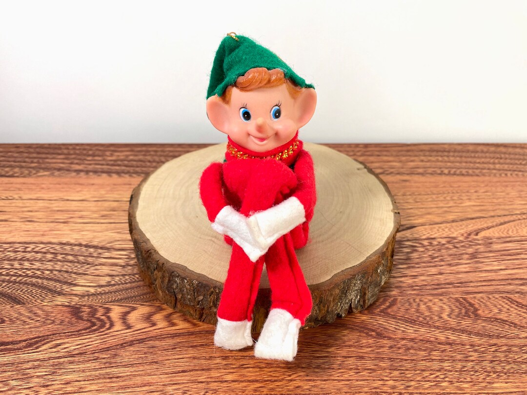 Vintage Christmas Knee Hugging Elf / Pixie - Etsy
