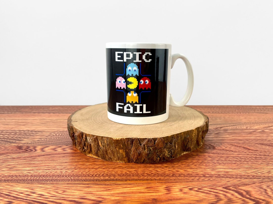 Novelty Pac-man 'epic Fail' Mug, 1980's Nostalgia Mug - Etsy
