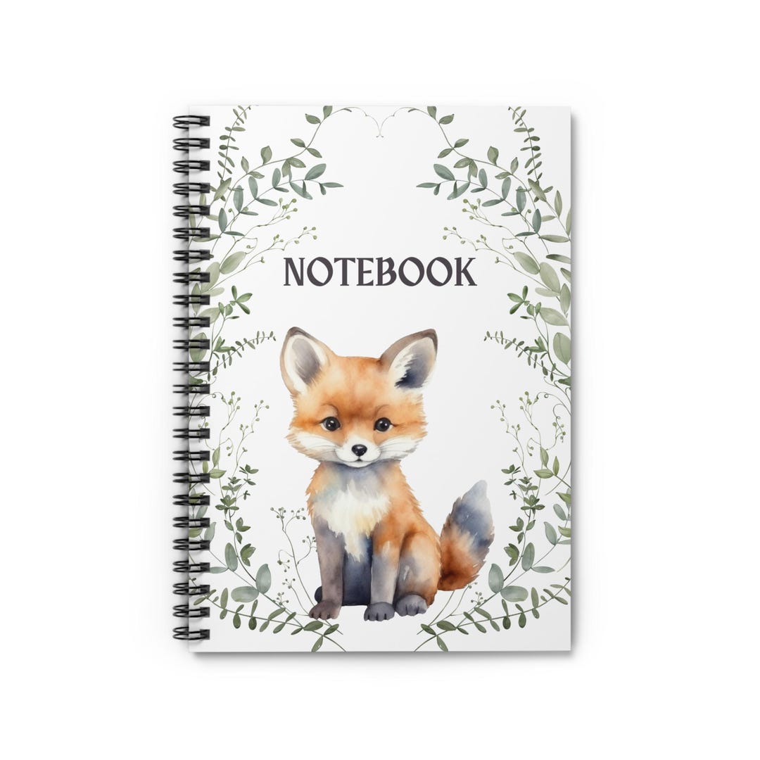Whimsical Fox Spiral Notebook Perfect for Journaling School or Artwork ...