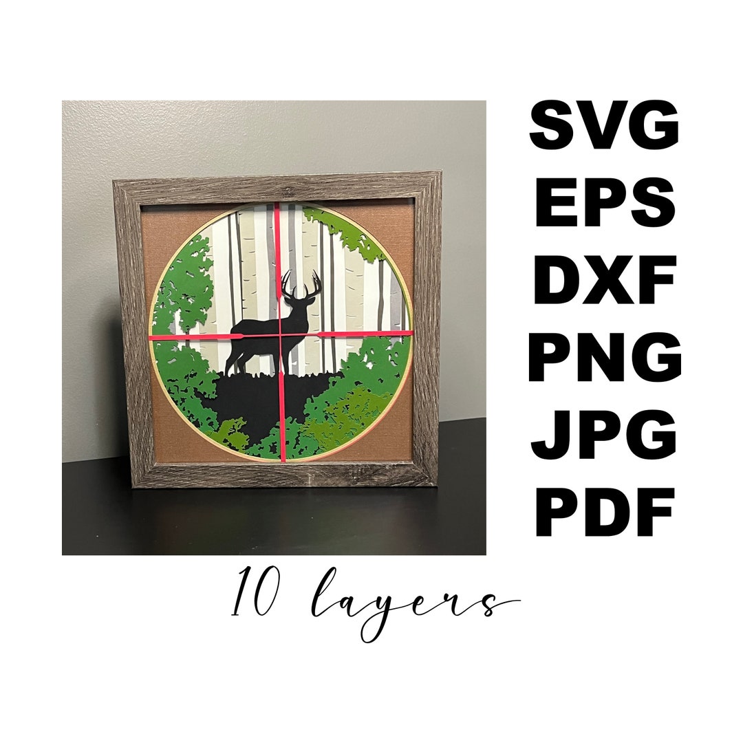 Deer in Forest 3D Shadow Box | 3D Fall Shadow Box | 3D Hunting Shadow ...