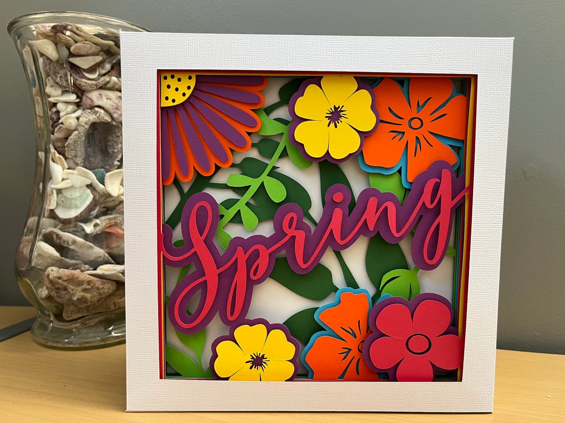 Spring 3D Shadow Box | 3D Spring Shadow Box | Spring Decoration ...
