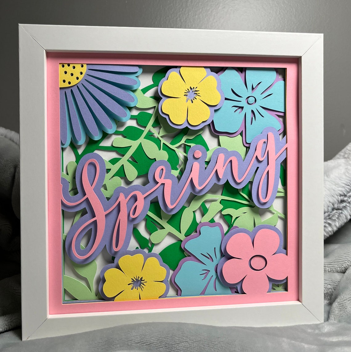 Spring 3D Shadow Box | 3D Spring Shadow Box | Spring Decoration ...