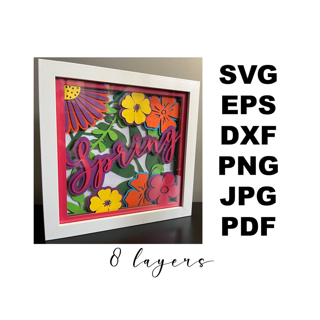 Spring 3D Shadow Box | 3D Spring Shadow Box | Spring Decoration ...