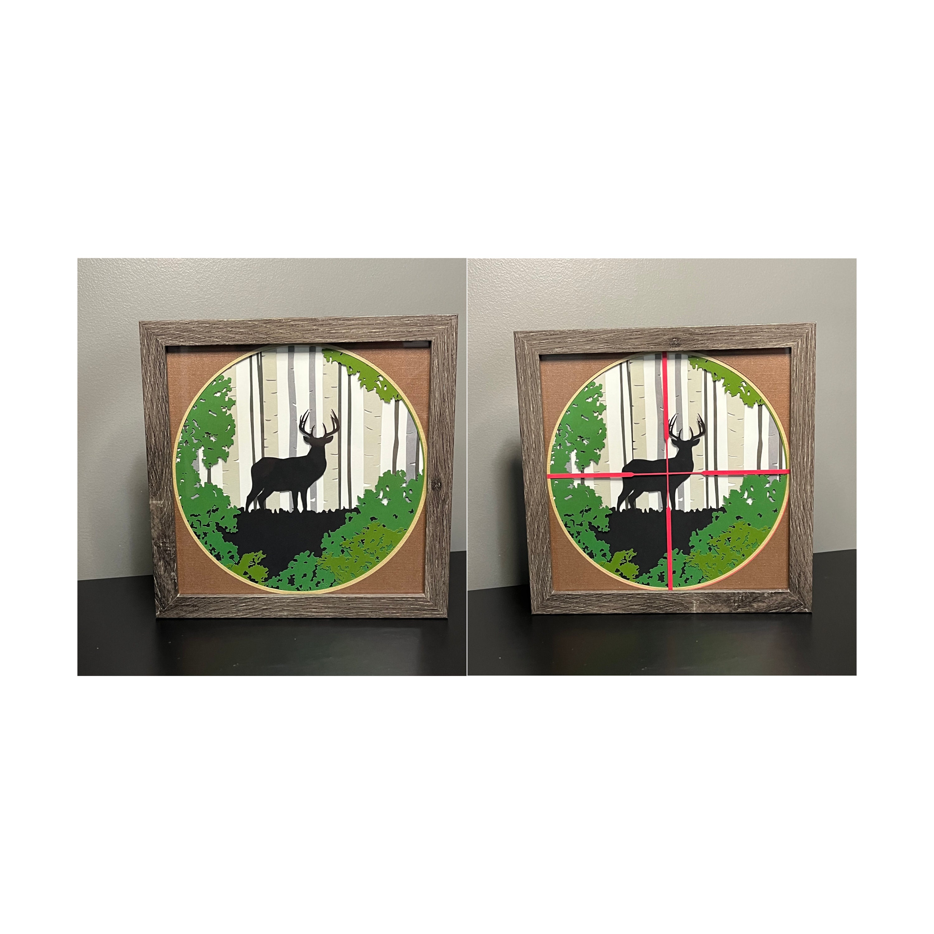 Deer in Forest 3D Shadow Box | 3D Fall Shadow Box | 3D Hunting Shadow ...