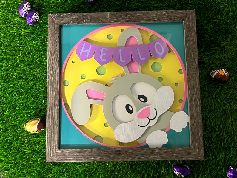 Easter Bunny Shadow Box SVG Easter Bunny Easter Day Spring Cut File Cricut - Etsy