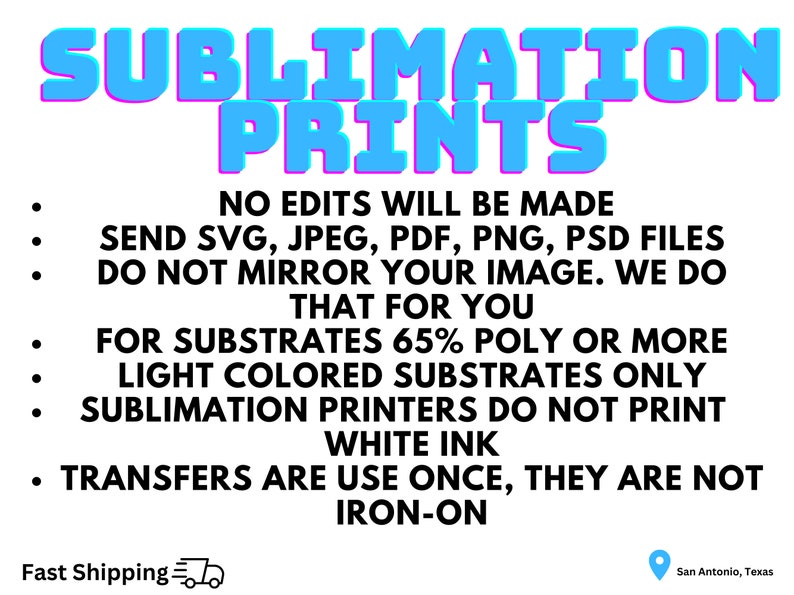 Custom Sublimation Prints Ready to Press Transfers You - Etsy