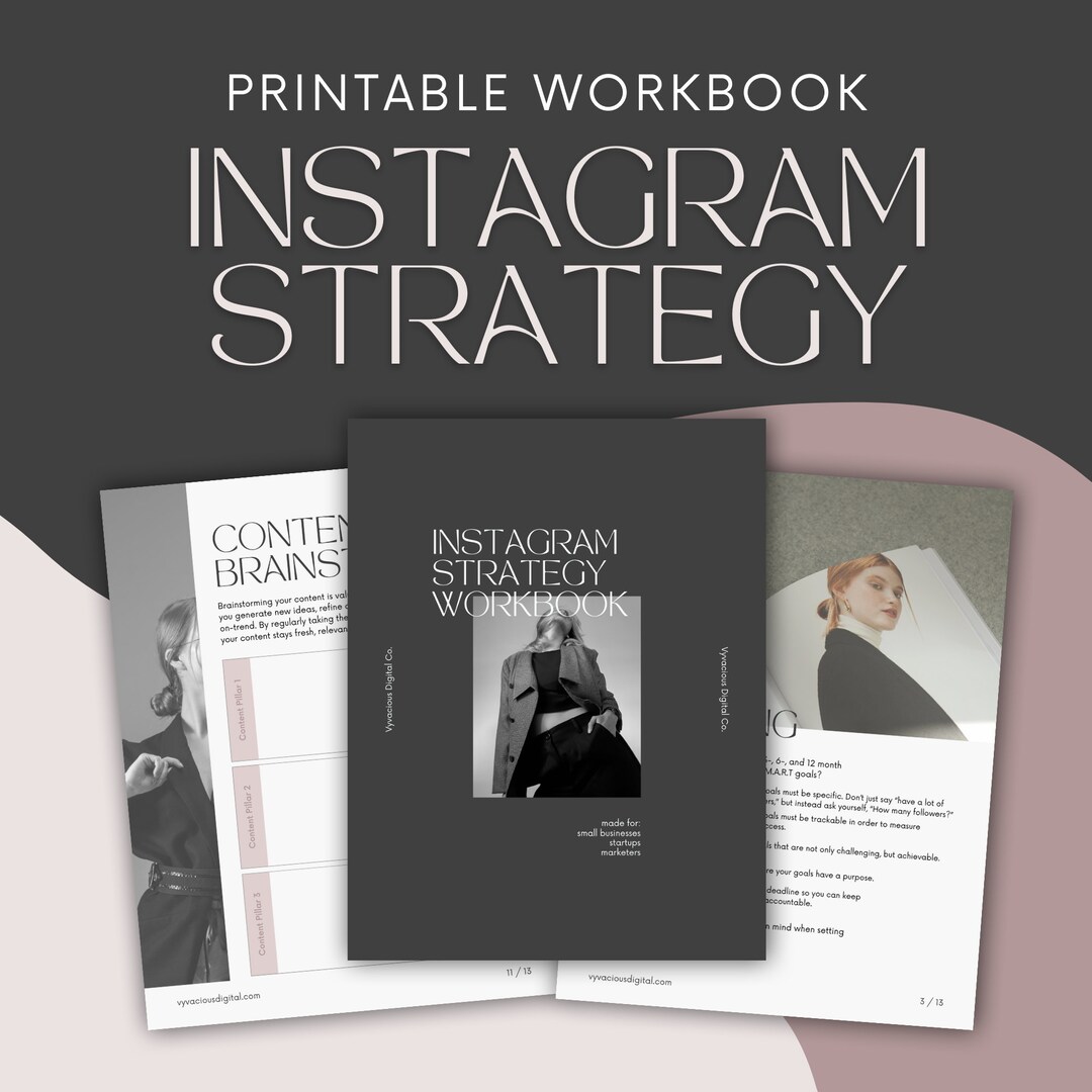 Printable Instagram Strategy Workbook for Small Businesses, Influencers ...