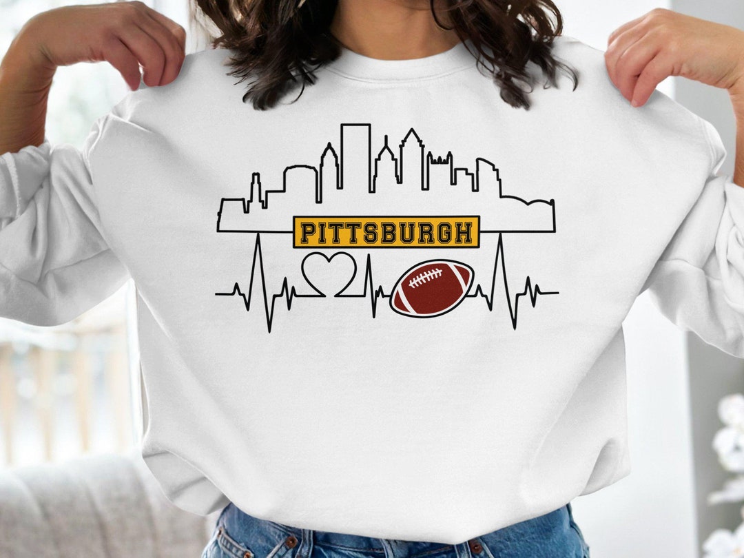 Pittsburgh Football Shirt Skyline Sweatshirt Womens Apparel, Pittsburgh ...