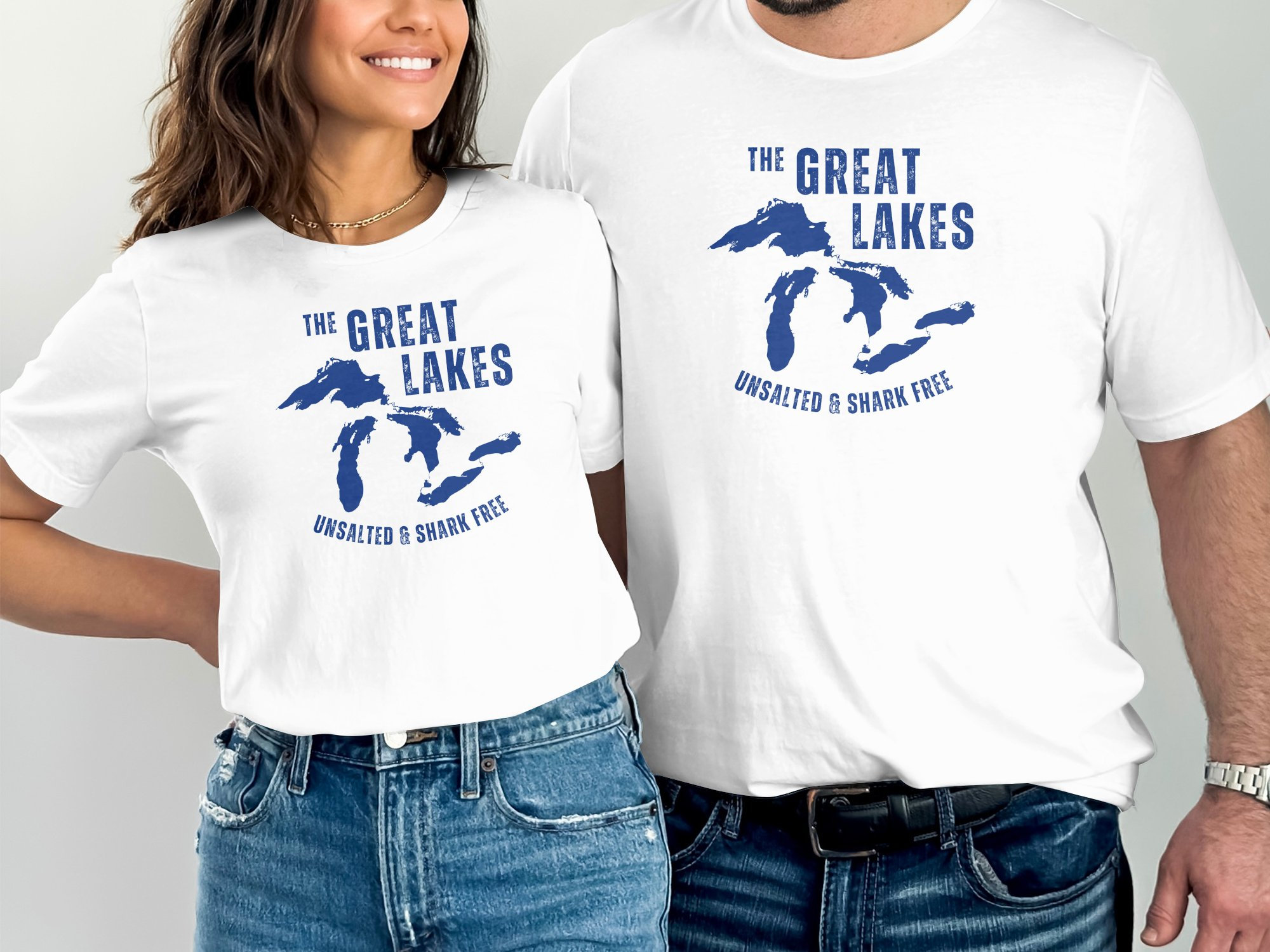 The Great Lakes Shirt, Unsalted and Shark Free Tshirt, Great Lakes T ...