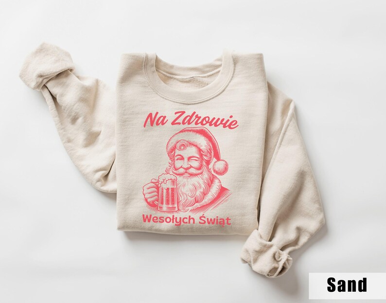 Retro Polish Santa Shirt, Na Zdrowie Wesołych Świąt Polish Christmas ...