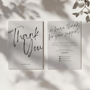 Minimalist Business Thank You Card Canva Template, Printable Thank You ...