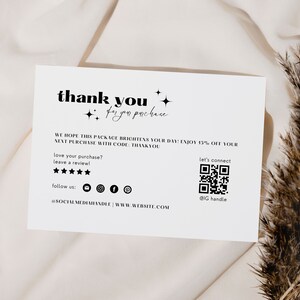 Printable Thank You for Your Purchase Card, Small Business Thank You ...