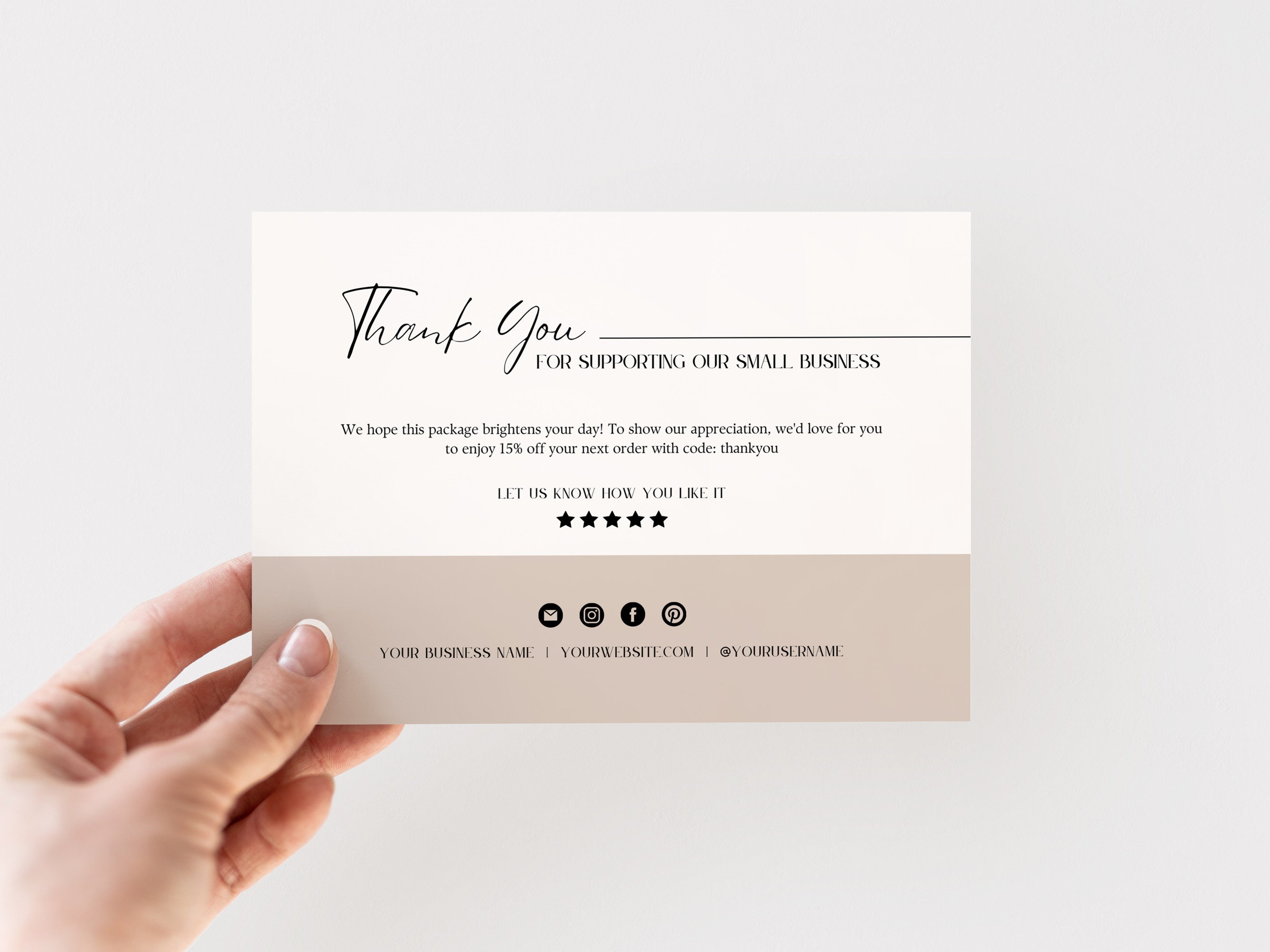 Editable Thank You Card Canva Template Printable Thank for Your ...
