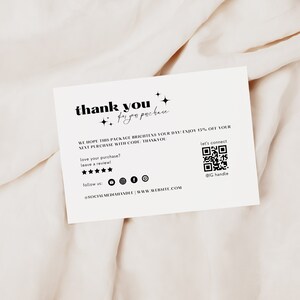 Printable Thank You for Your Purchase Card, Small Business Thank You ...