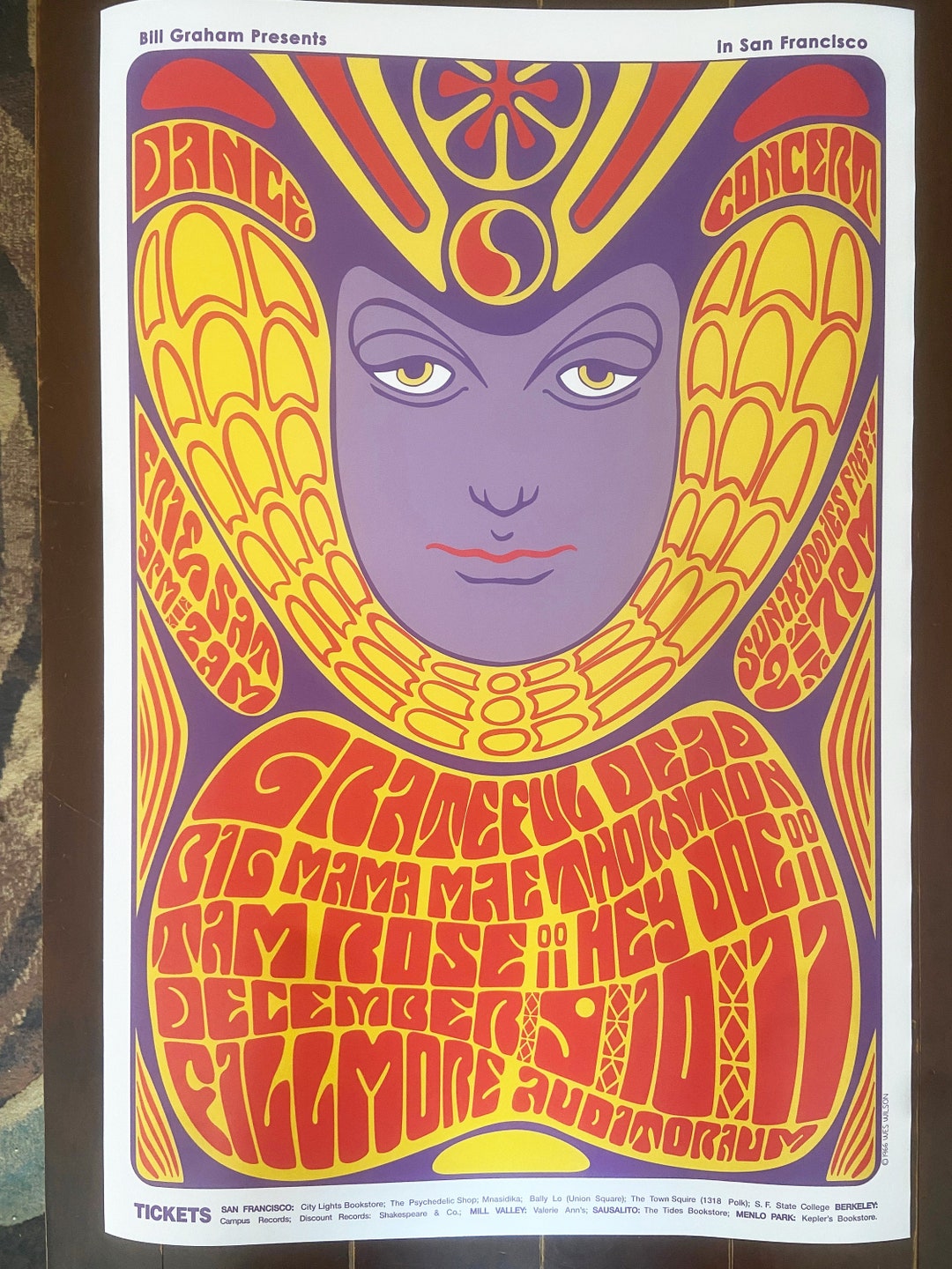 GRATEFUL DEAD FILLMORE Poster BG041, Flawless Giclée Print Hi ...