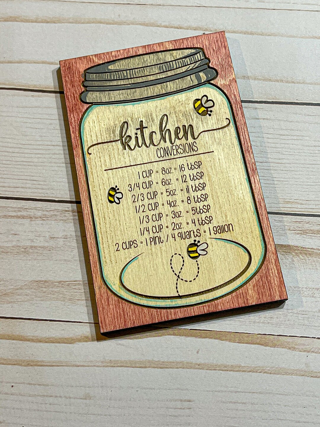Measuring Chart Mason Jar Fridge Magnet - Etsy