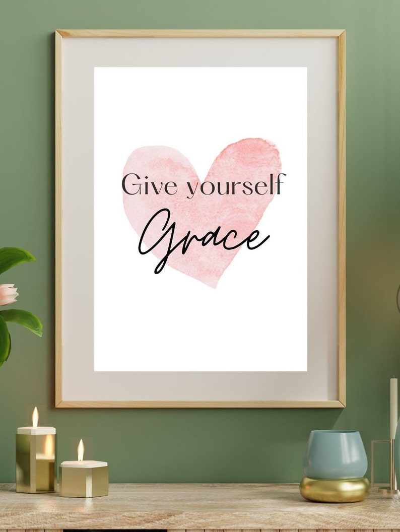 Give Yourself Grace Printable for New Moms, Wall Art, Home Decor ...