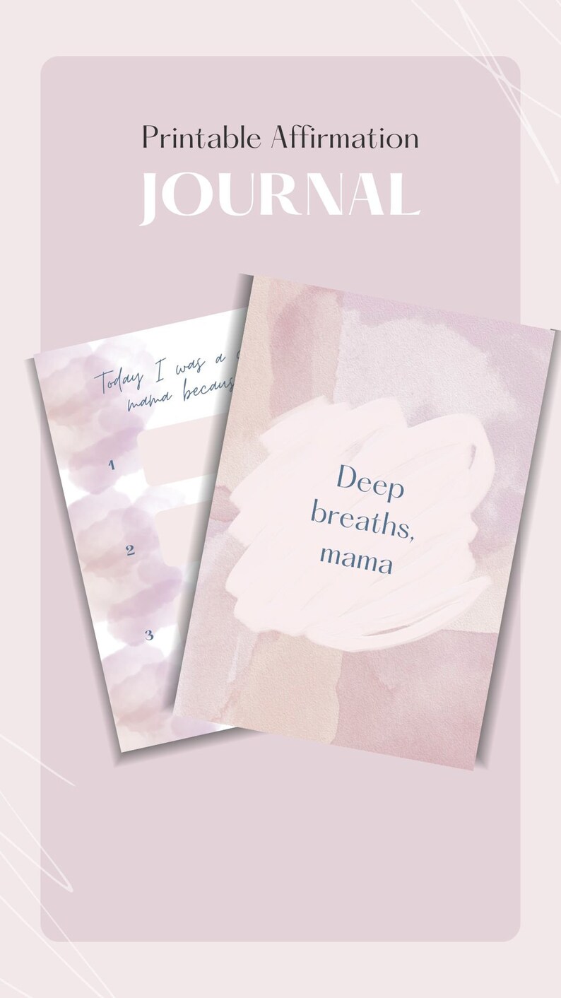 14 Day Affirmation Journal for the New Mama, Instant Download ...