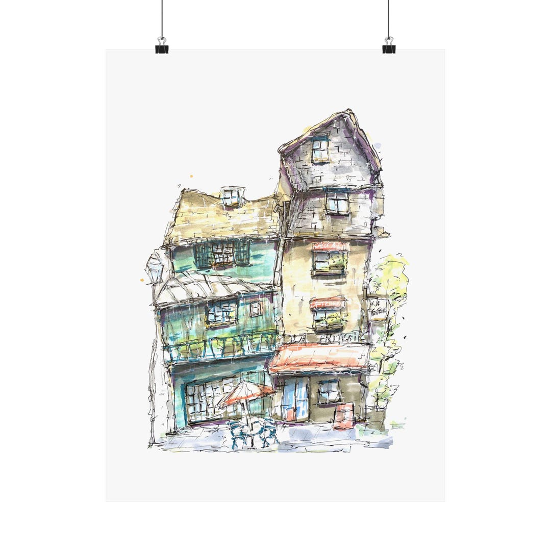Matte Vertical Old Town Print - Etsy