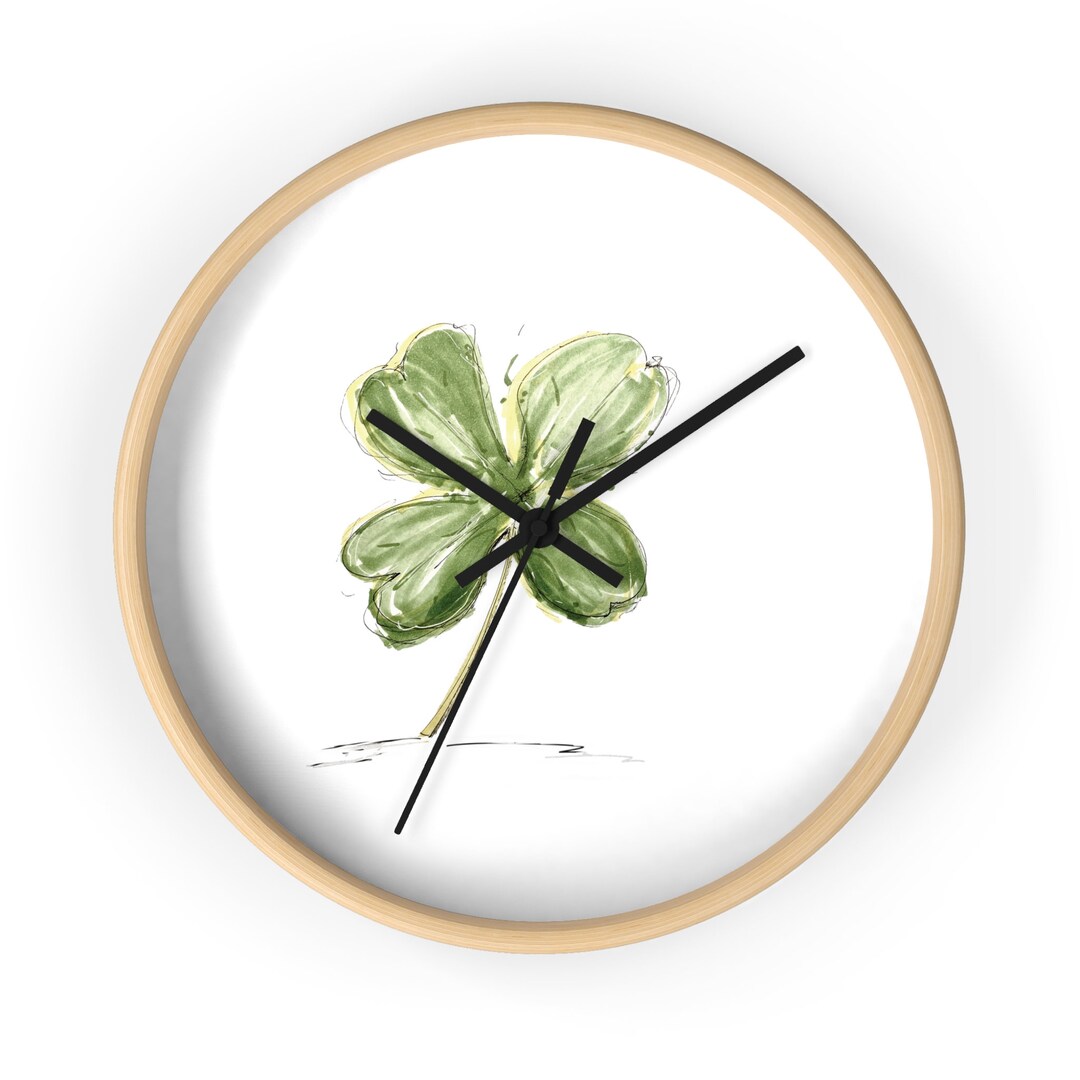 Wall Clock Hand Sketch Four Lear Clover/sprout/leaf - Etsy