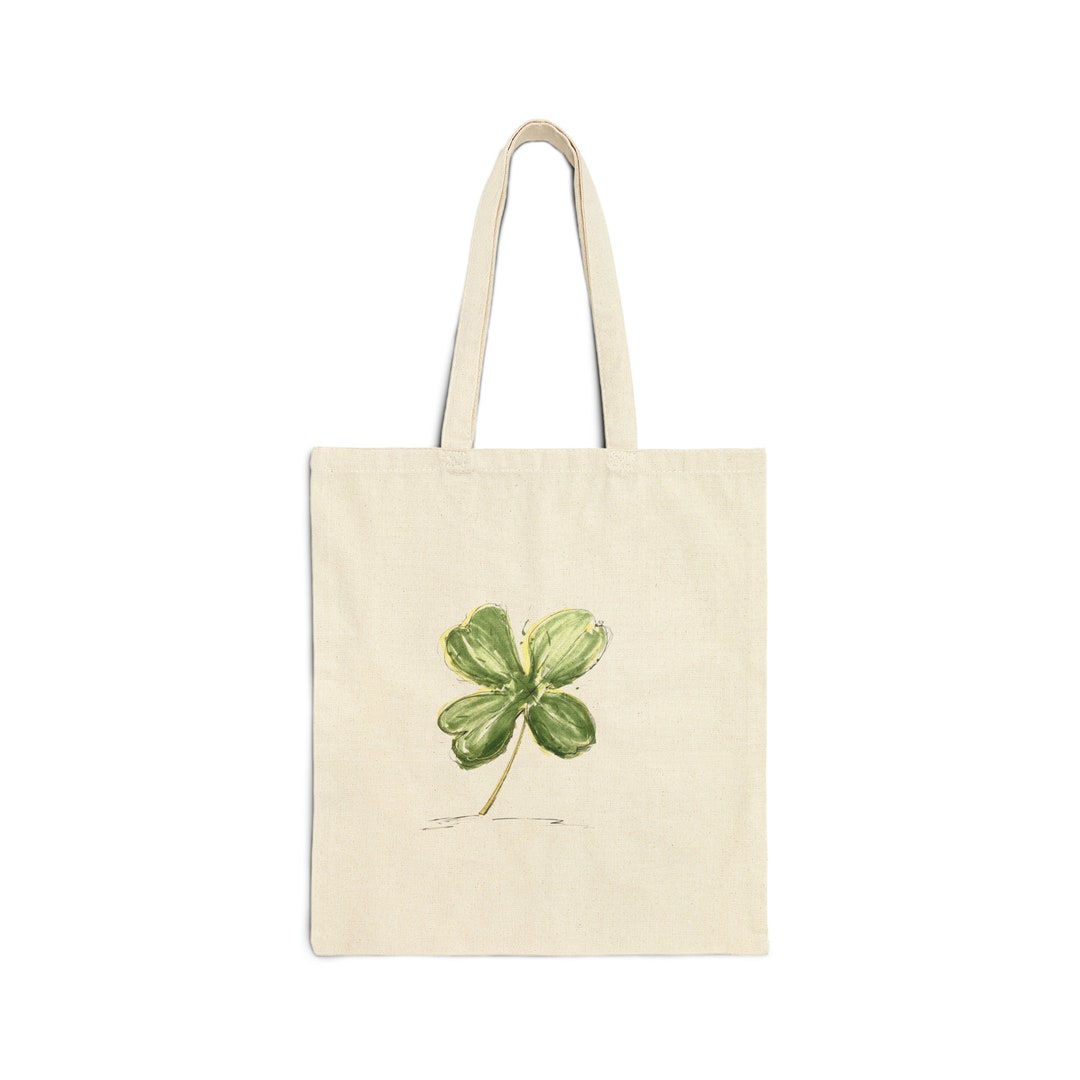 Canvas Tote Bag: Four Leaf Clover/sprout/leaf - Etsy