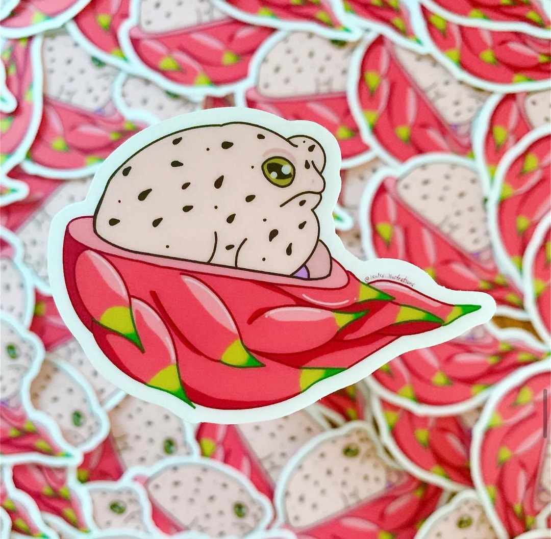 Dragonfruit Frog Sticker - Etsy