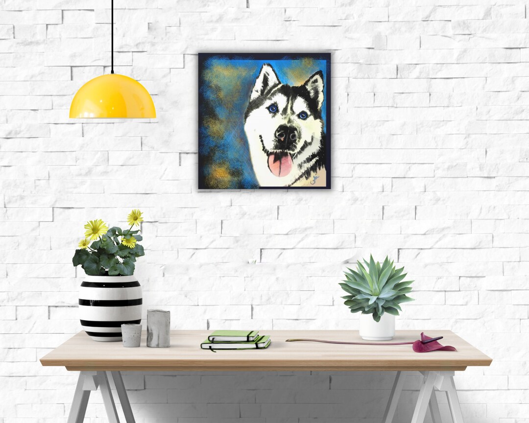 Husky Wall Art, Dog Decor Canvas Wall Art, Husky Art Dog Wall Decor ...