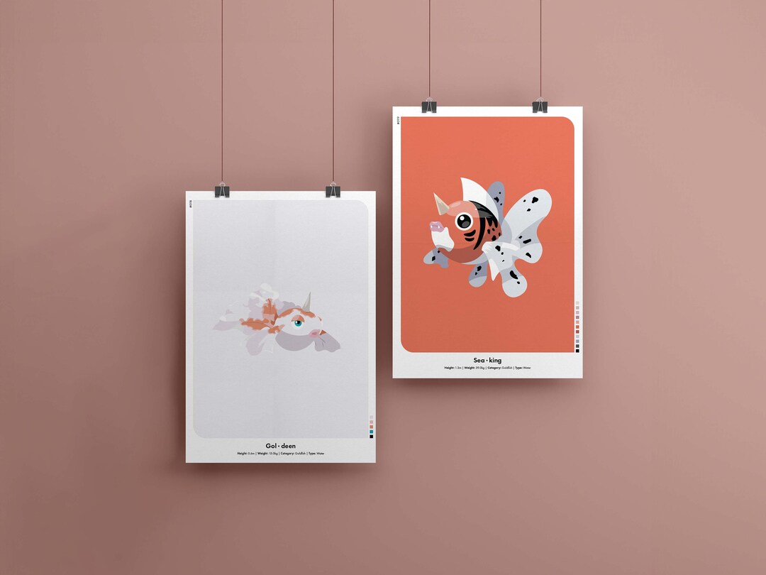 Pokémon Poster Gen 01 0118 Goldeen 0119 Seaking - Etsy
