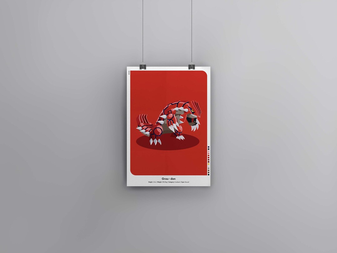 Pokémon Poster | Gen 03 | 0382 - Kyogre | 0383 - Groudon | 0384 ...