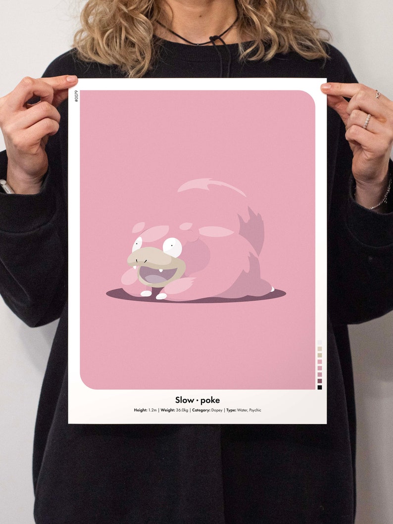 Pokémon Poster Gen 01 0079 Slowpoke 0080 Slowbro - Etsy