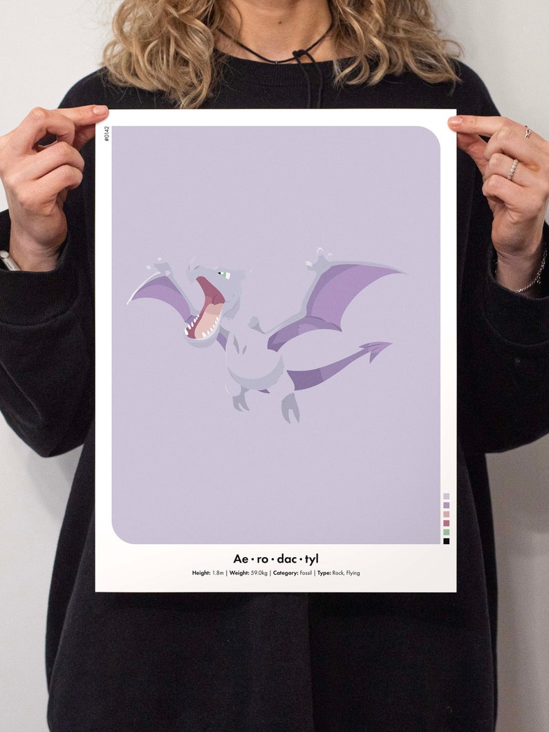 Pokémon Poster Gen 01 0142 Aerodactyl 0143 Snorlax - Etsy