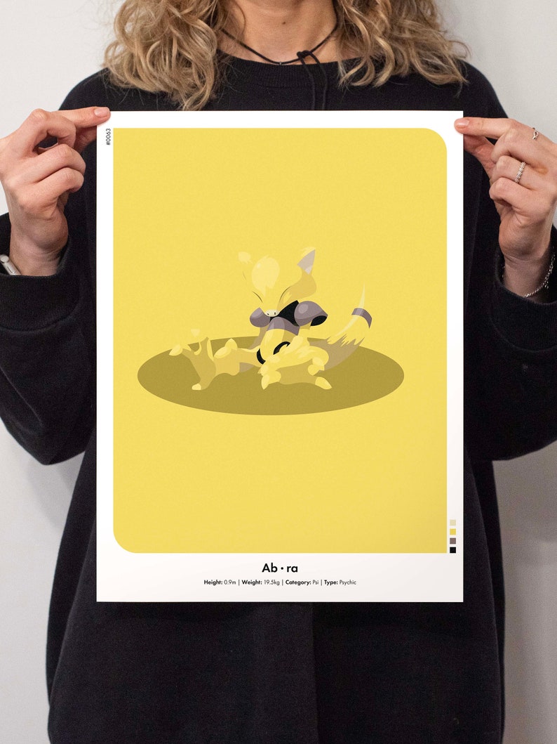 Pokémon Poster | Gen 01 | 0063 - Abra | 0064 - Kadabra | 0065 ...
