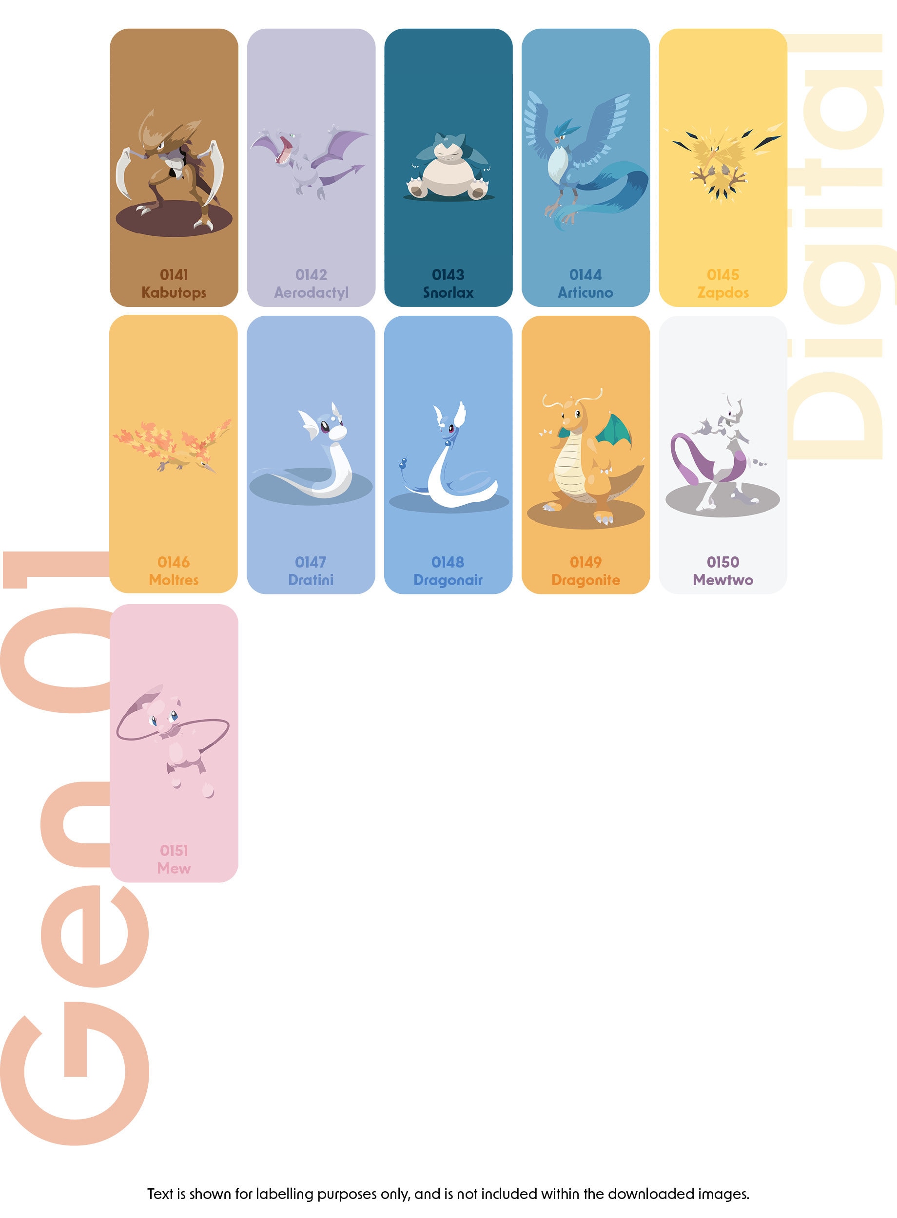 Pokémon Poster | Gen 01 | Digital Download Packs | Phone + Desktop ...