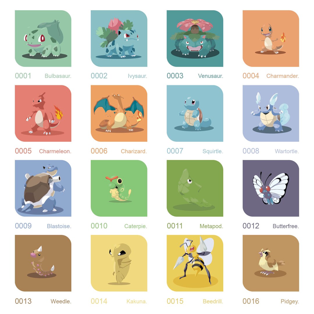 Pokémon Poster Gen 01 Digital Download - Etsy