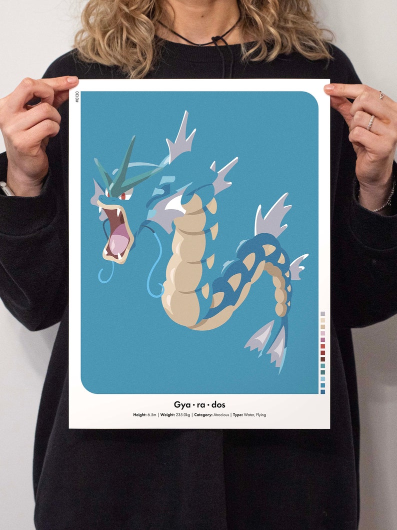 Pokémon Poster Gen 01 0129 Magikarp 0130 Gyrados - Etsy
