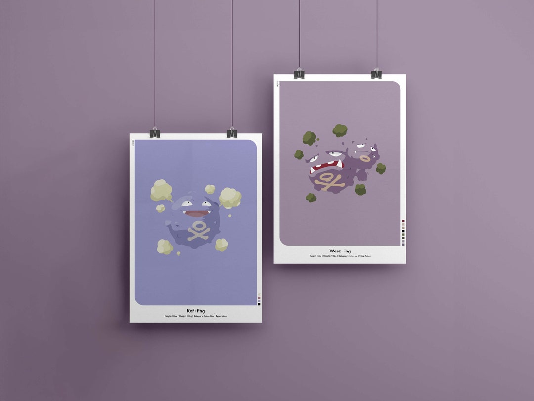 Pokémon Poster Gen 01 0109 Koffing 0110 Weezing - Etsy