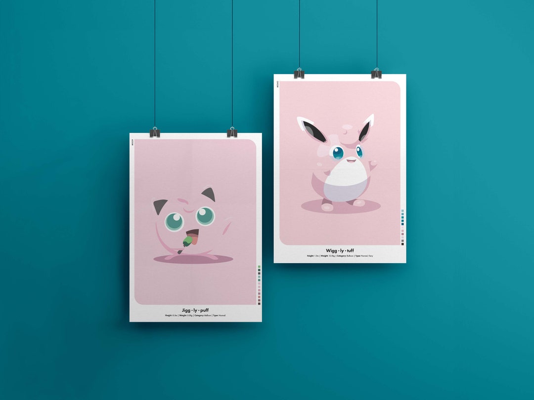 Pokémon Poster Gen 01 0039 Jigglypuff 0040 Wigglytuff - Etsy