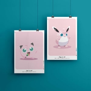 Pokémon Poster Gen 01 0039 Jigglypuff 0040 Wigglytuff - Etsy