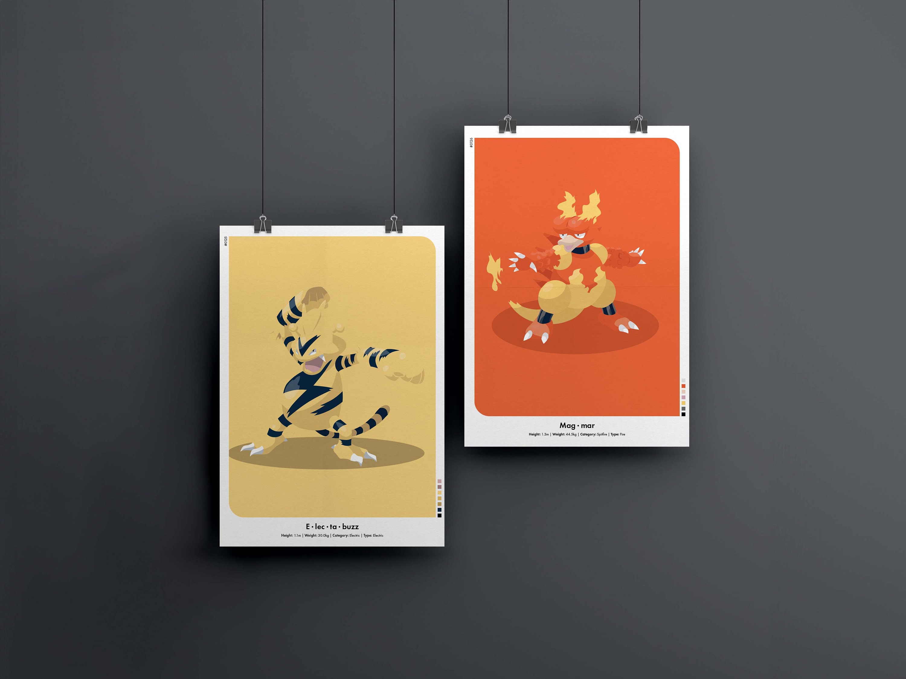 Pokémon Poster Gen 01 0125 Electabuzz 0126 Magmar - Etsy