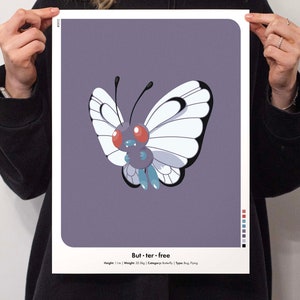 Pokemon Poster Gen 01 0010 Caterpie 0011 Metapod - Etsy