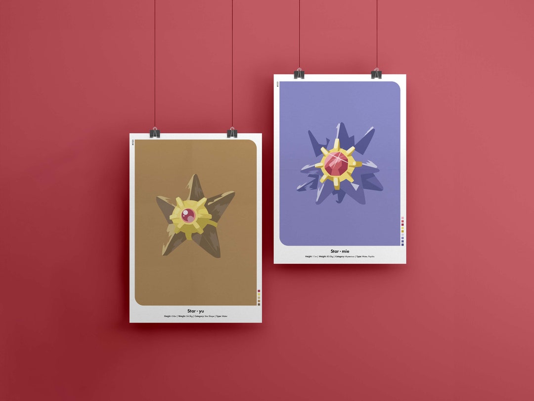 Pokémon Poster | Gen 01 | 0120 - Staryu | 0121 - Starmie - Etsy