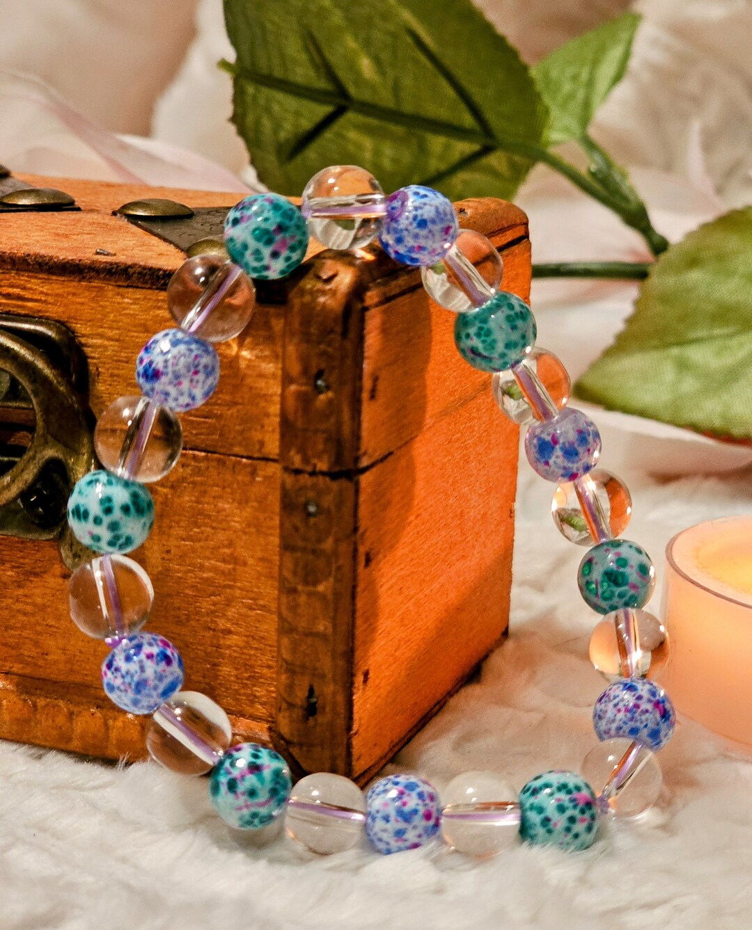 Blue, Green and Clear Braclet - Etsy